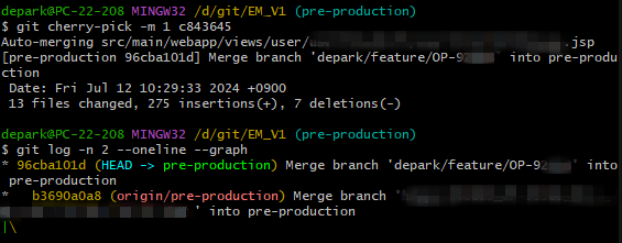 merge commit을 다시 commit하고 싶을 때 (feat. git cherry-pick) | My Note